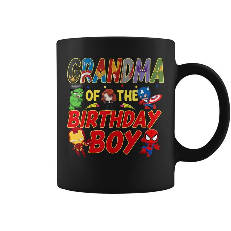 Grandma Of The Superhero Bday Boy Super Hero Family Party Coffee Mugs ...