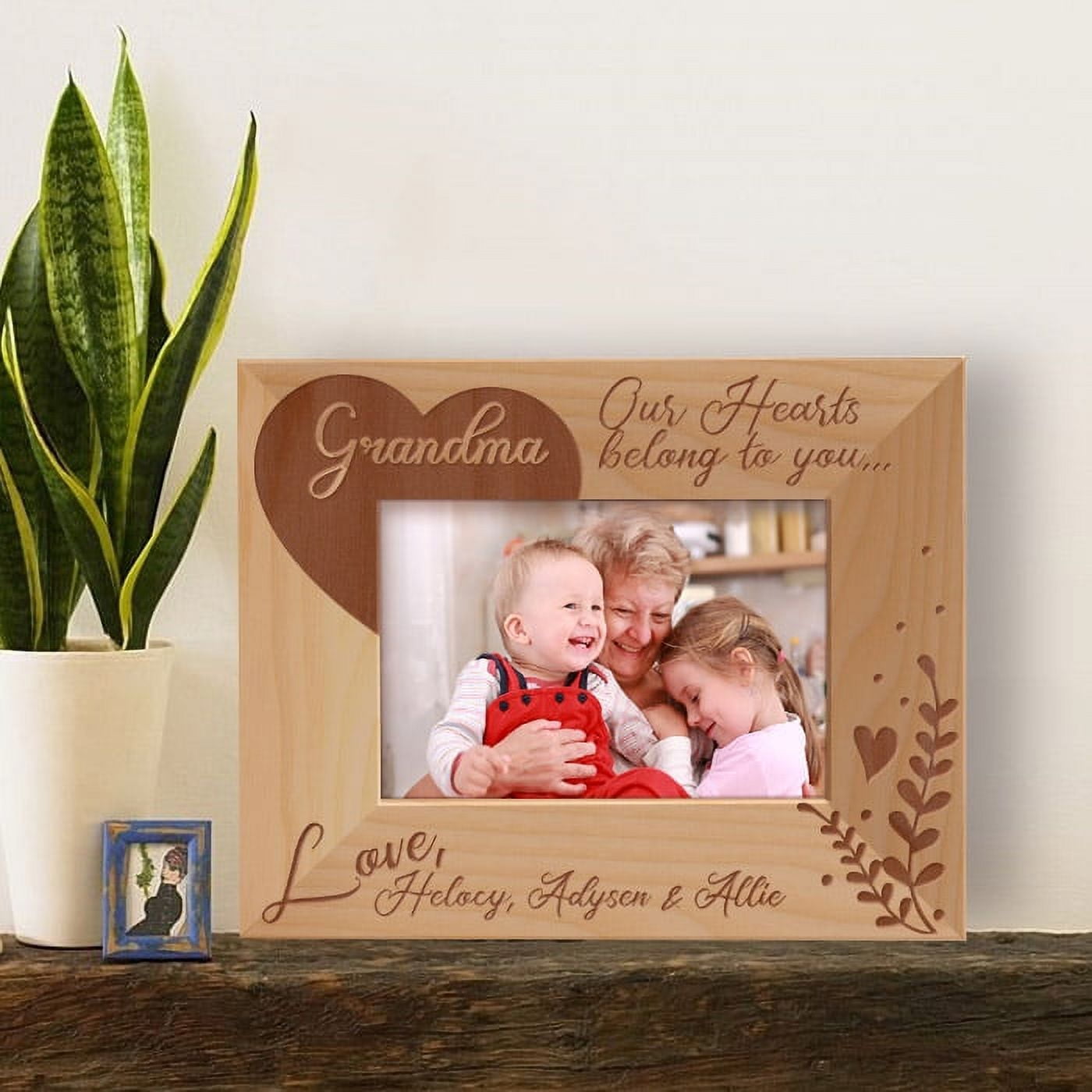 Grandma Our Hearts Belong to You Personalized Wooden Picture Frame-5" x ...