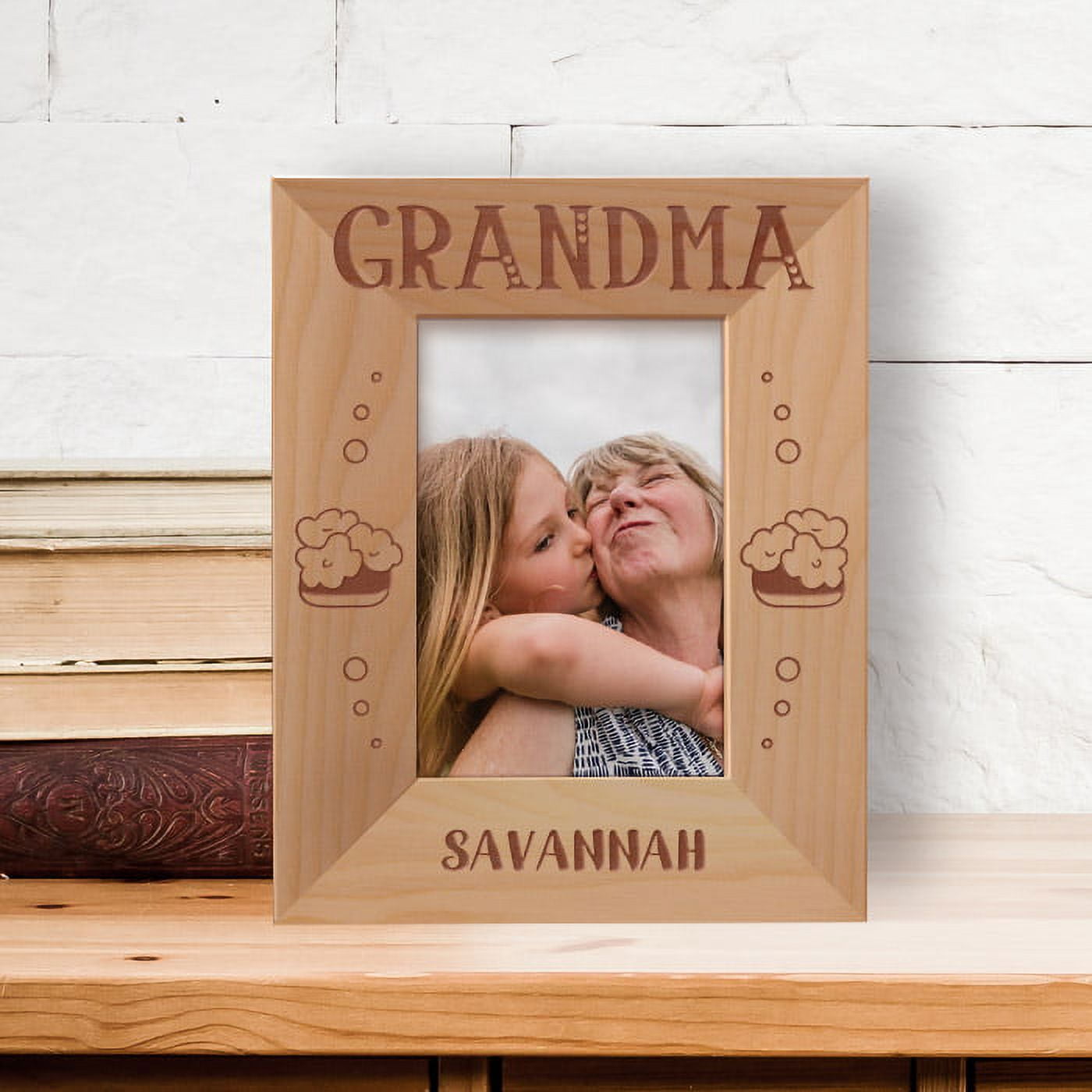 Grandma Personalized Wooden Frame 3 1/2" x 5" Brown (Vertical ...