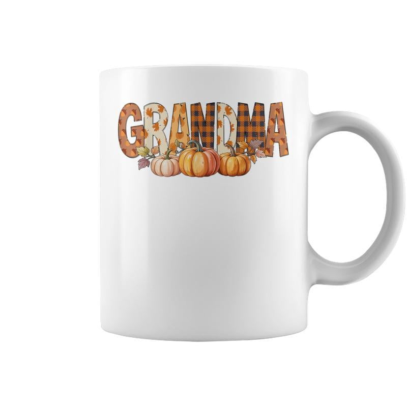 Grandma Pumpkin Fall Plaid Autumn Leaves Women Coffee Mugs - Walmart.com