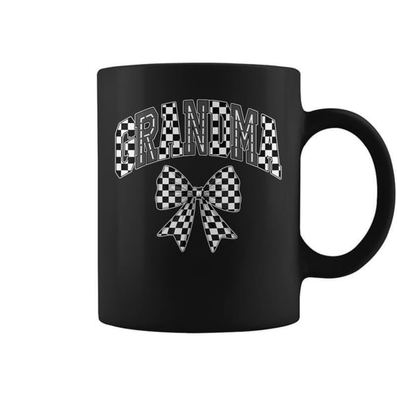 Grandma Racing Race Car Checkered Family Birthday Matching Coffee Mugs ...
