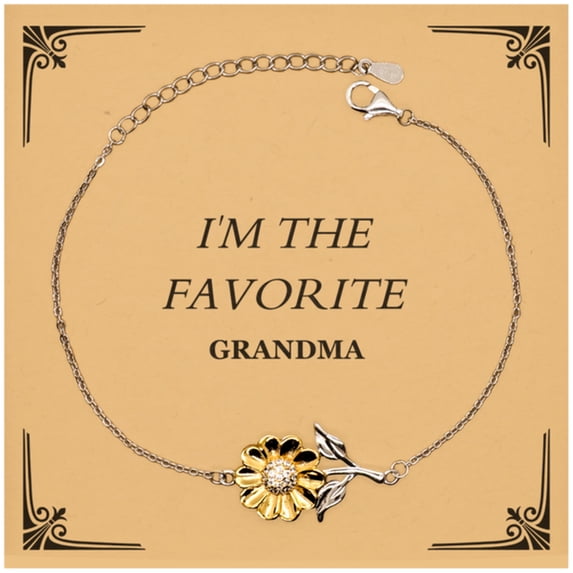 Grandma Sunflower Bracelet - IM THE FAVORITE - Engraved Gift for ...