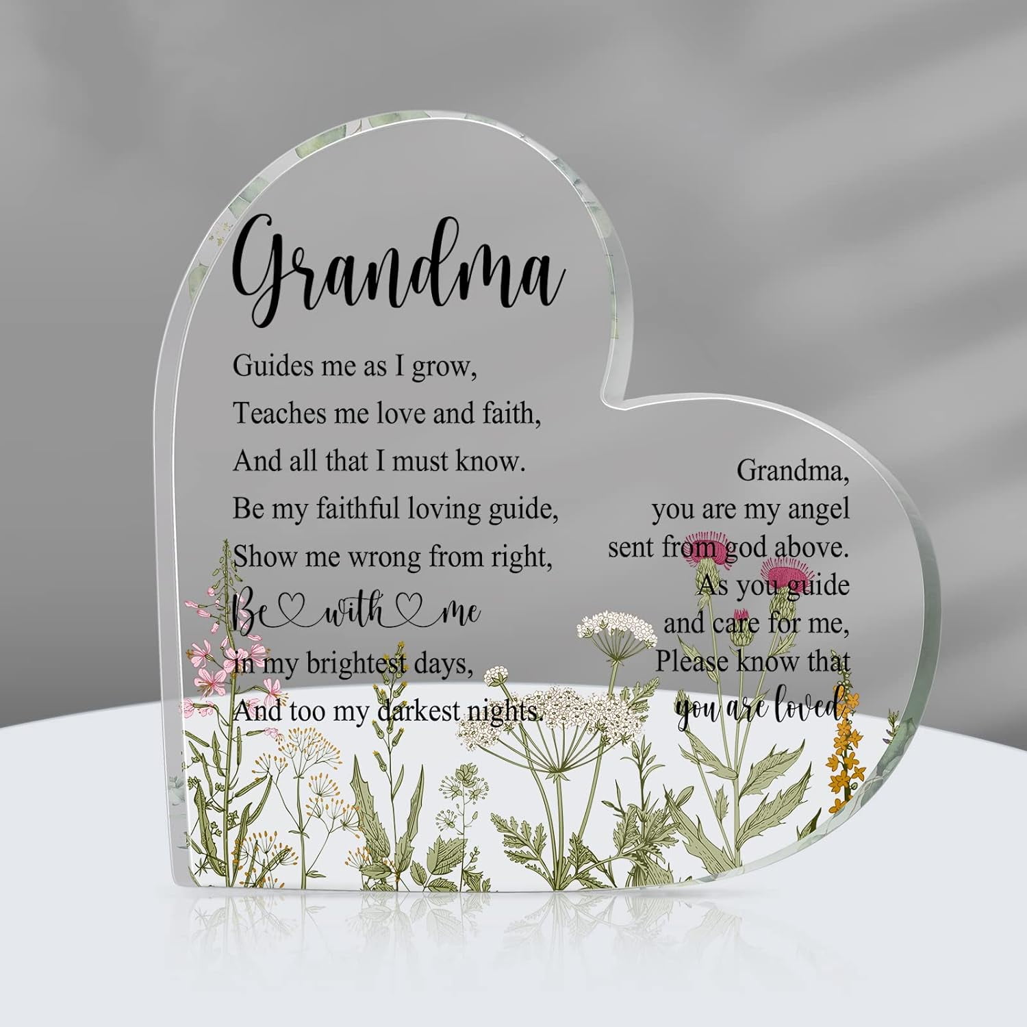 Grandma Teacher Appreciation Gift Acrylic Heart Plaque Thank Teacher ...