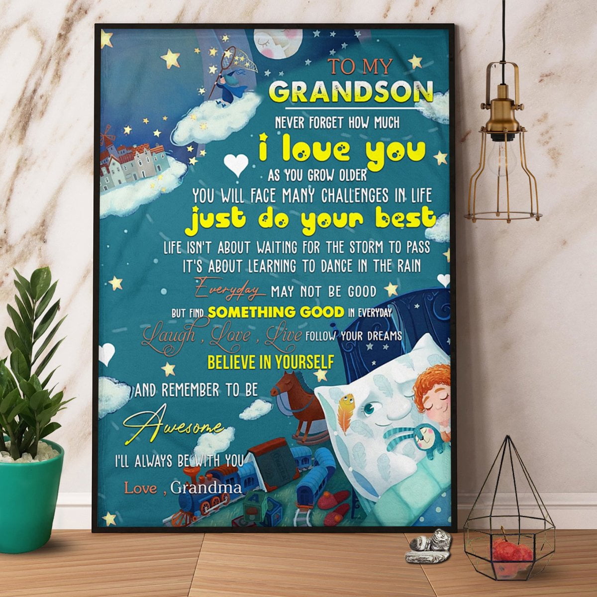 Grandma To My Grandson I Love You Just Do Your Best Gift For Grandson ...