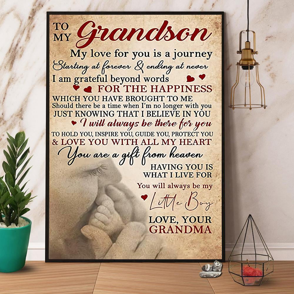 Grandma To My Grandson My Love For You Is A Journey Paper Poster No ...