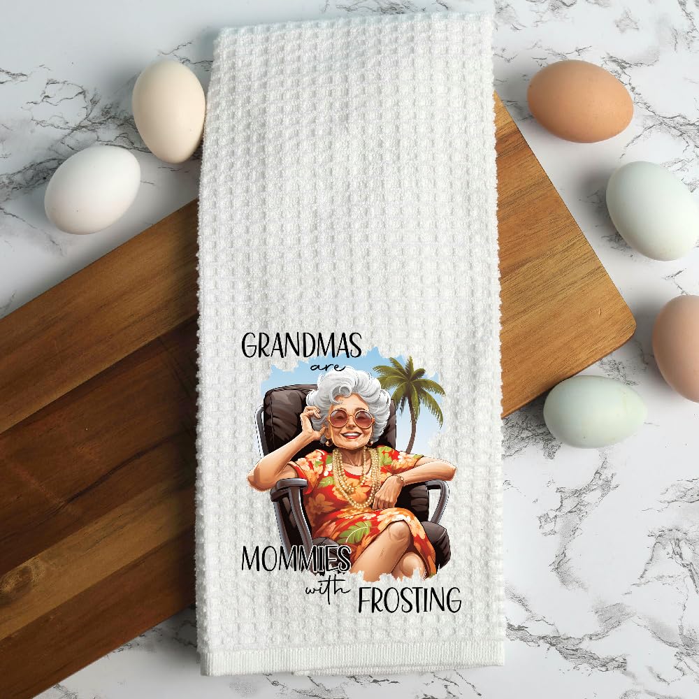 Grandma is Frosting Dish Towel Waffle Weave Funny Dish Towel Women ...