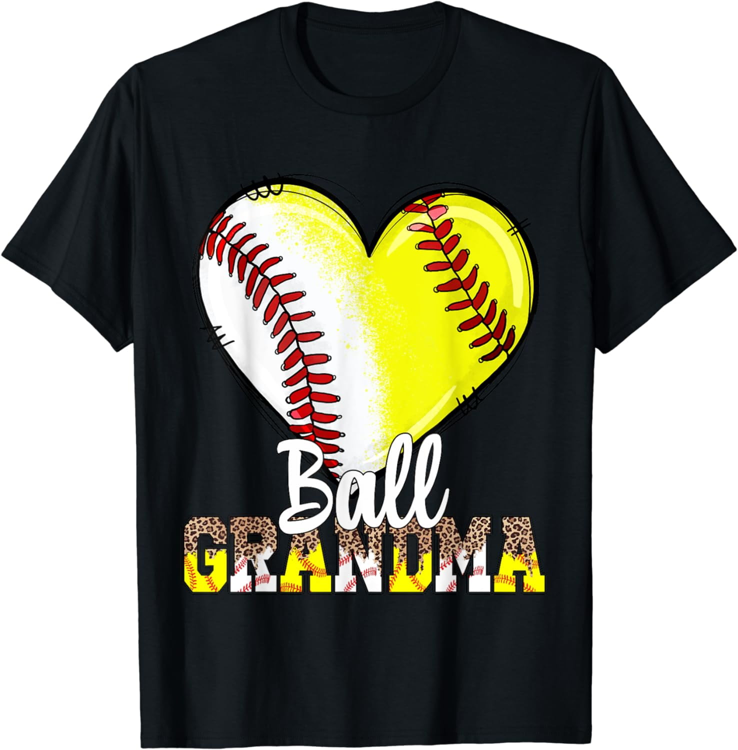 Grandma of Both Baseball Softball Grandkids Ball Mothers Day T-Shirt ...