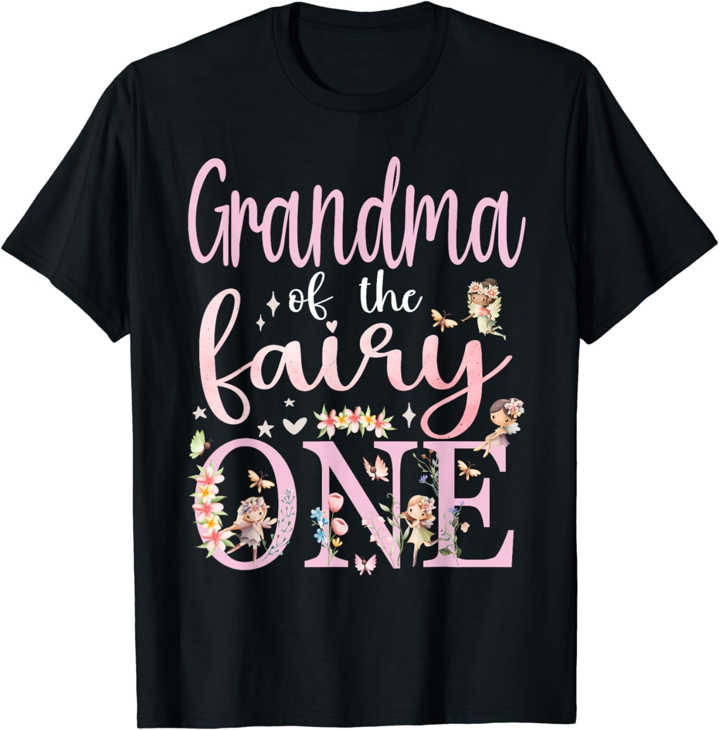 Grandma of the Fairy One Gigi 1st Birthday Party Family T-Shirt ...