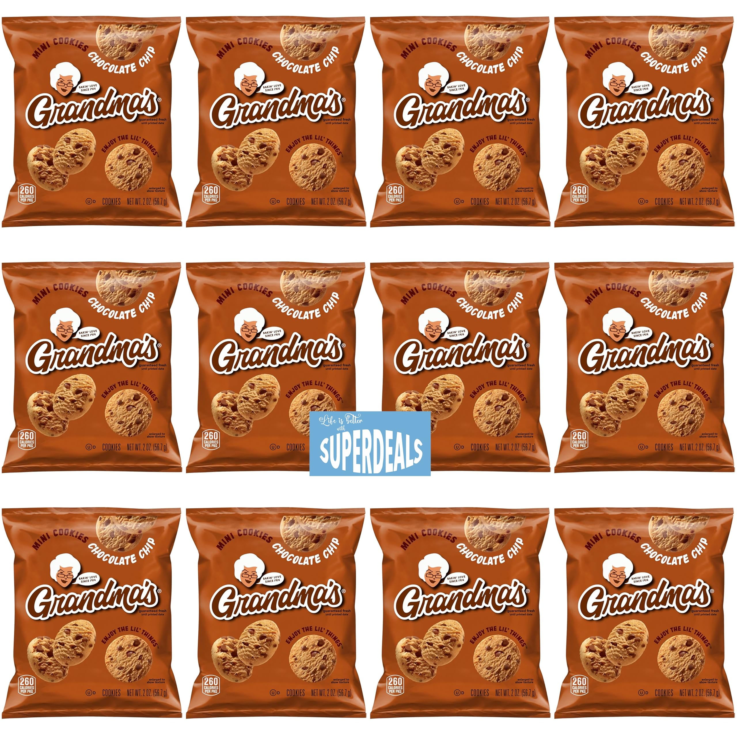 Grandma's Cookies, Chocolate Chip, (Pack of 12) Bundled by SUPERDEALS ...