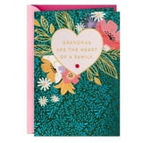 Grandma's Heart Family Card – Floral Design with Heartfelt Message ...