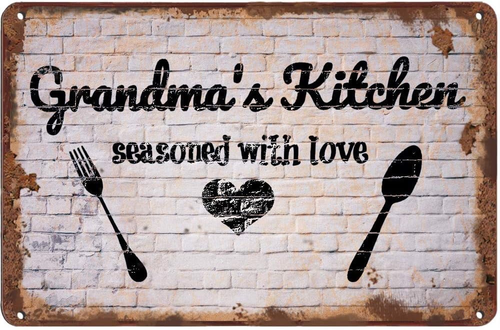 Grandma's Kitchen Seasoned with Love Funny Metal Novelty Sign Metal ...
