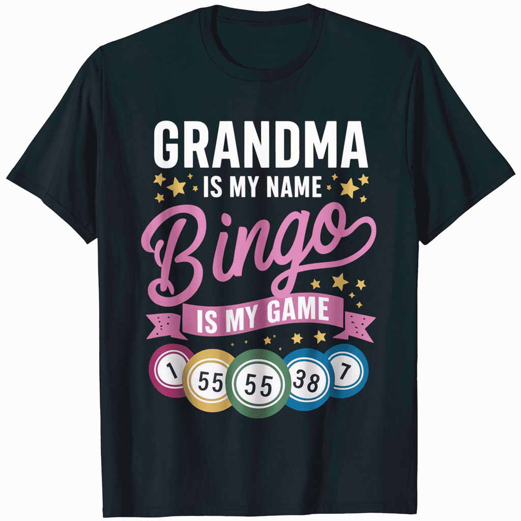 Grandma's Lucky Bingo Charm T-Shirt Unisex Vintage Style Graphic Tee ...