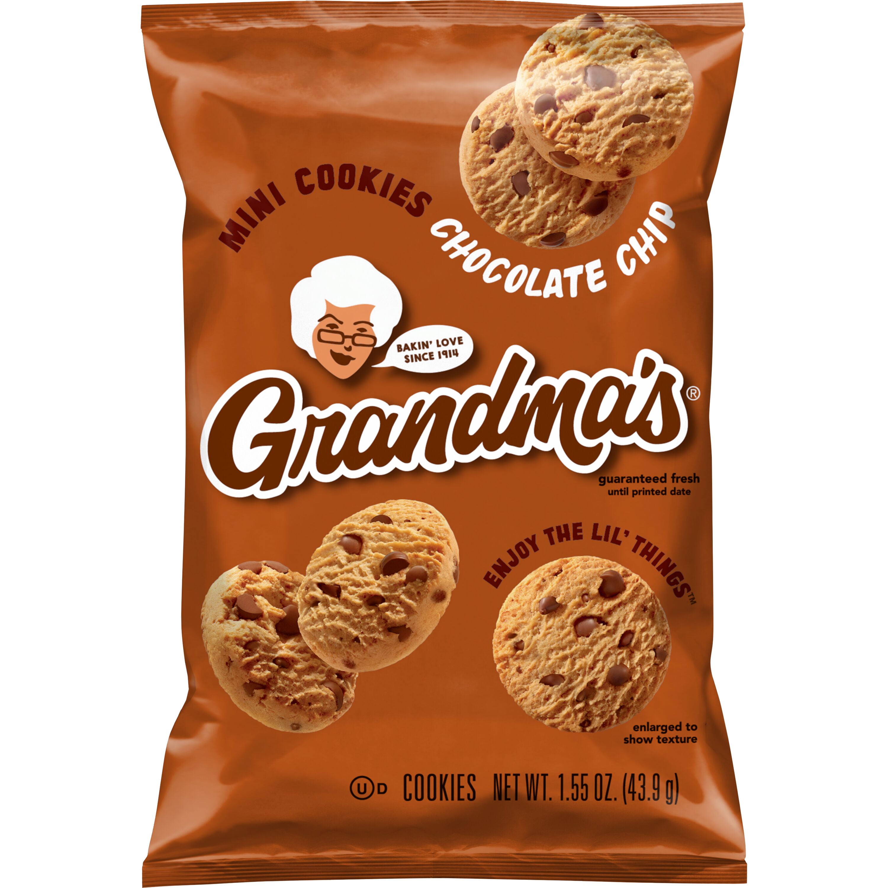 Grandma’s Mini Cookies, Chocolate Chip Cookies, 1.55oz Bag, (Single ...