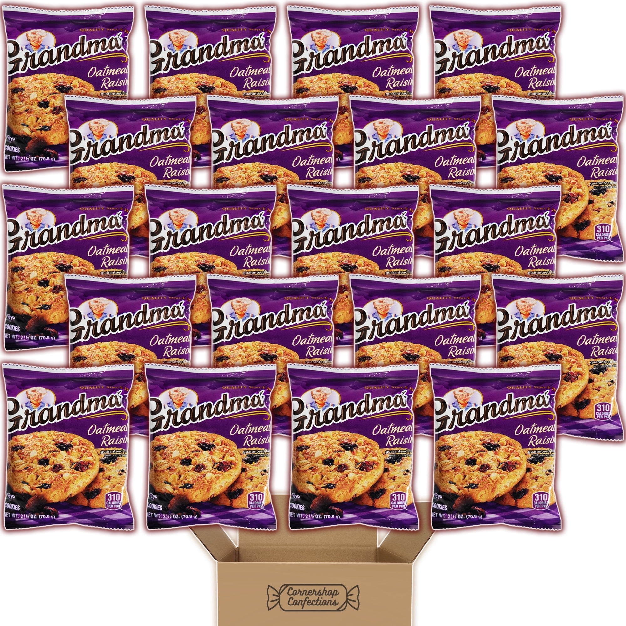 Grandma's Oatmeal Raisin Cookies Bulk Pack - 20 Individually Sealed 2.5 ...