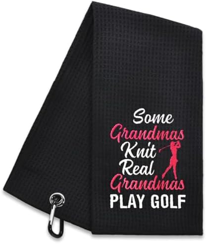 Some Grandmas Knit Real Embroidered Golf Towel, Grandma Golf Towel ...