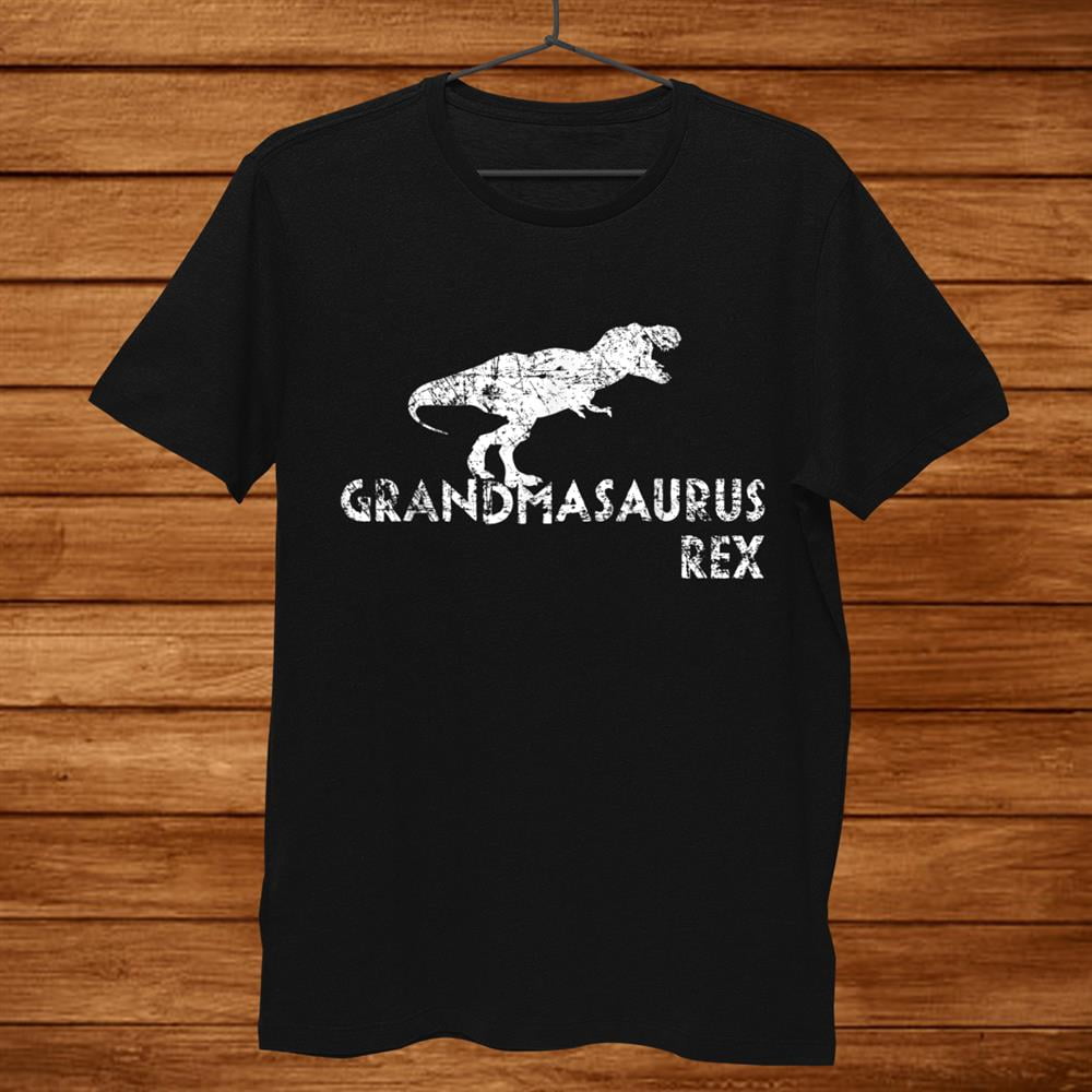 Grandmasaurus Rex Shirt Funny Dinosaur Grandma Shirt Gift Black Size up ...