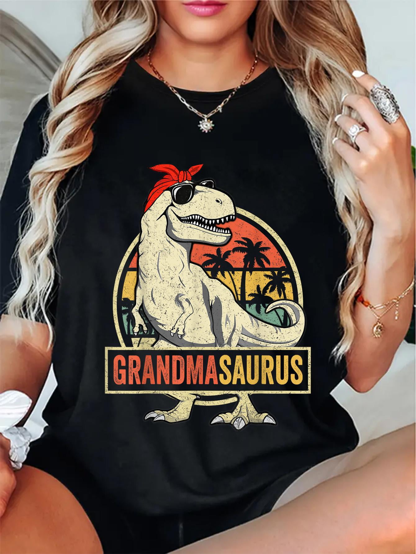 Grandmasaurus T Rex Dinosaur Grandma Saurus Family Matching T-Shirt ...