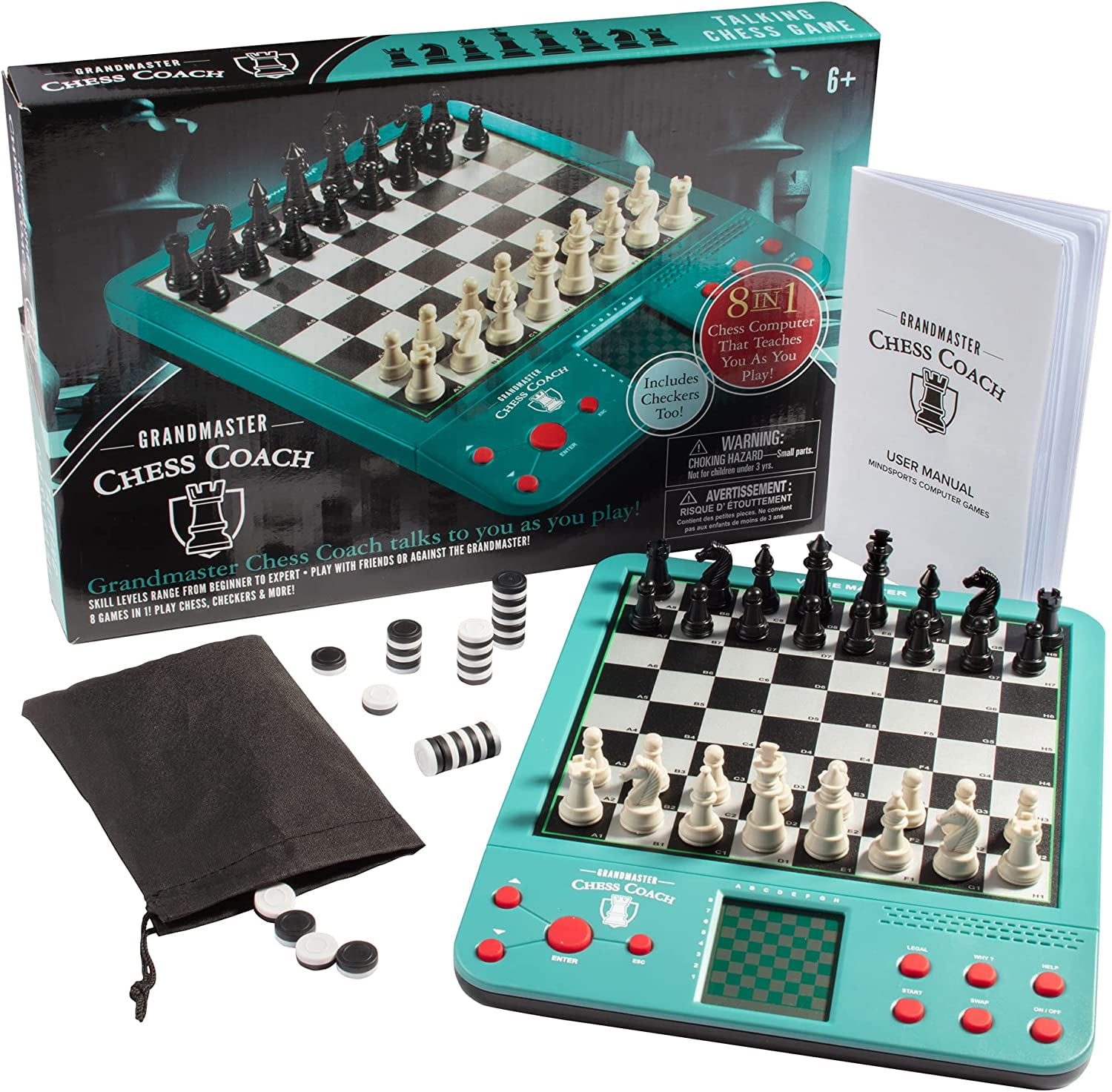 Grandmaster Electronic Magnetic Talking Chess Set Game - Play 2 Player ...