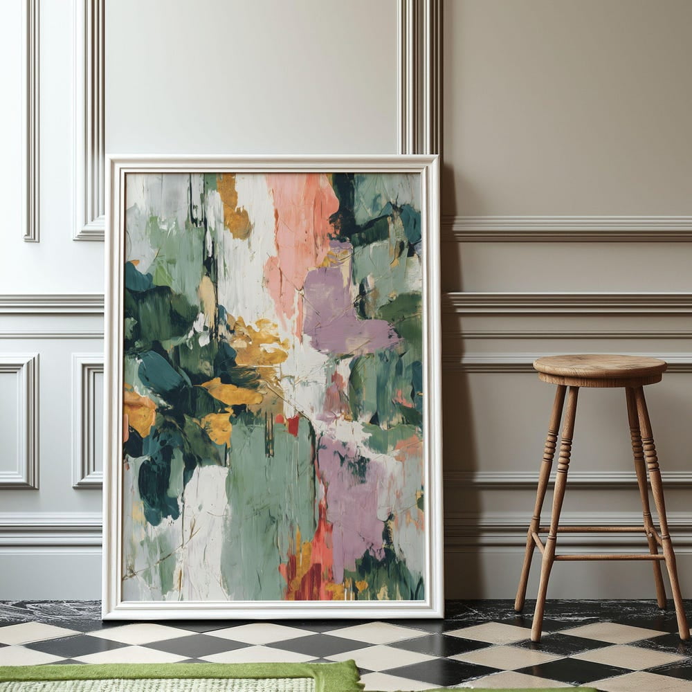Grandmillenial Abstract Floral Wall Art Old Money Painting For Living ...