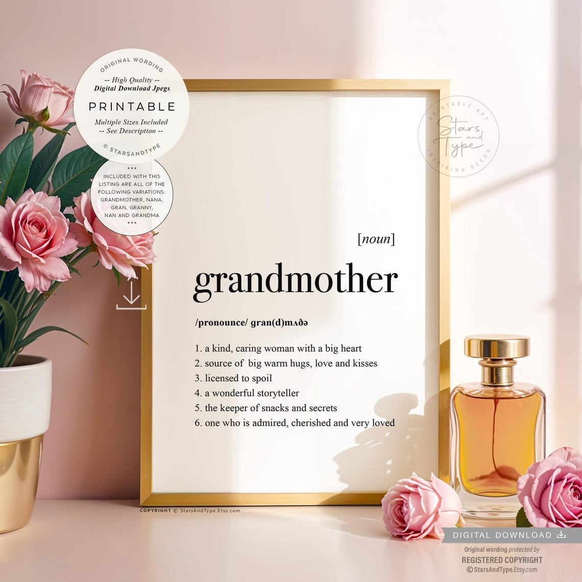 Grandmother Definition Dictionary Poster, Unframed Size 8x12 - Walmart.com