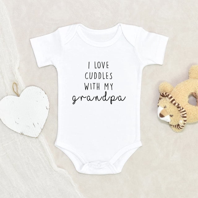 Grandpa Announcement Onesie Grandpa Baby Onesie I Love Cuddles With My ...