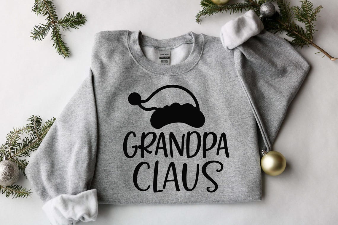 Grandpa Claus | Cutest Grandfather | New Papa Reveal Sweater | Family ...