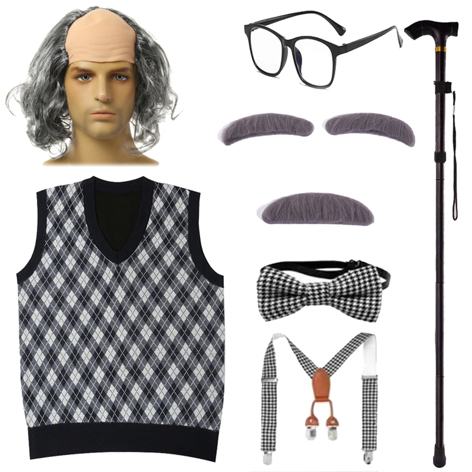 Grandpa Cos For The Elderly On The 100th Day Of School Grandpa Costume ...