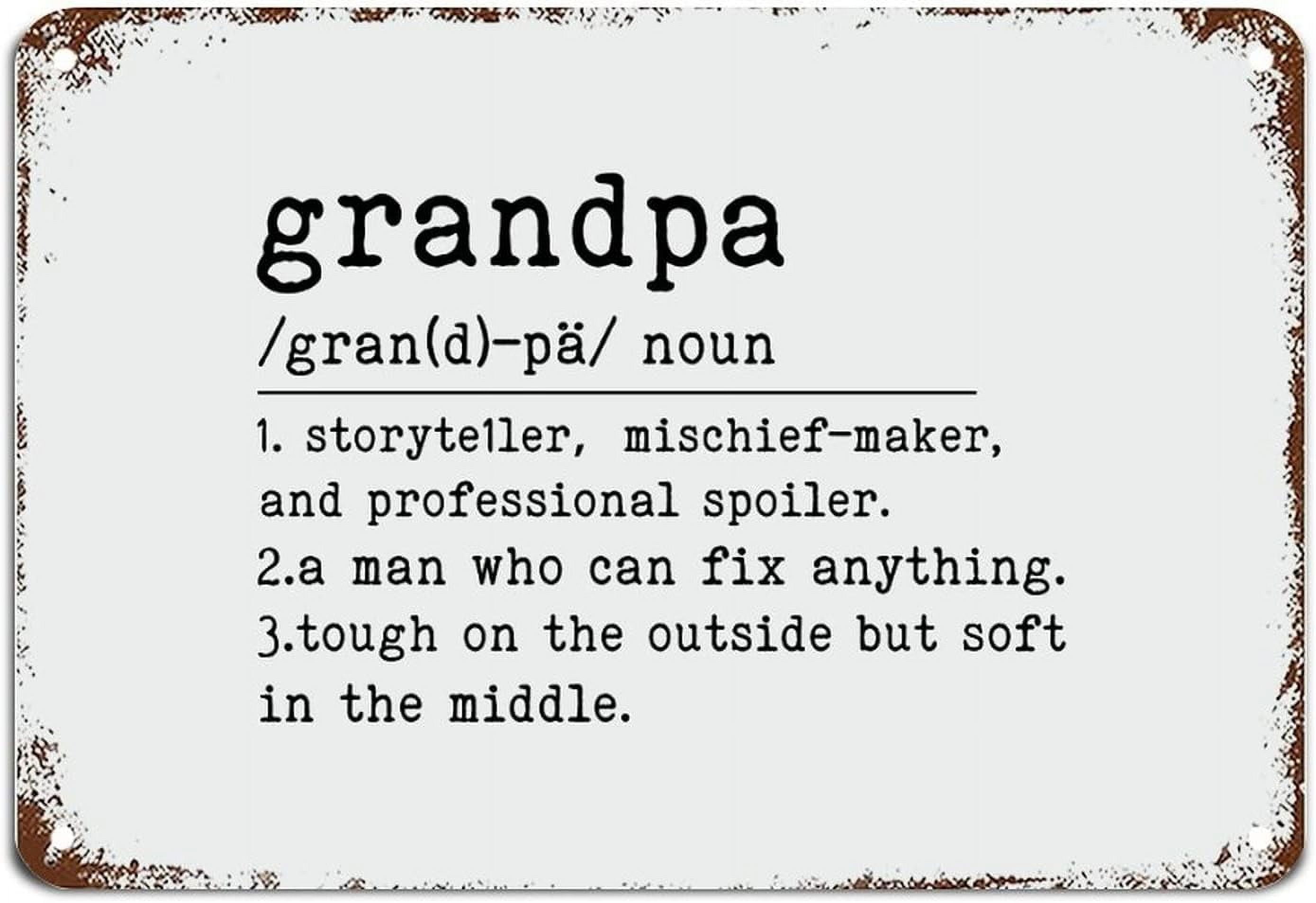 Grandpa Definition Metal Sign Grandpa Definition Typography Metal Tin ...