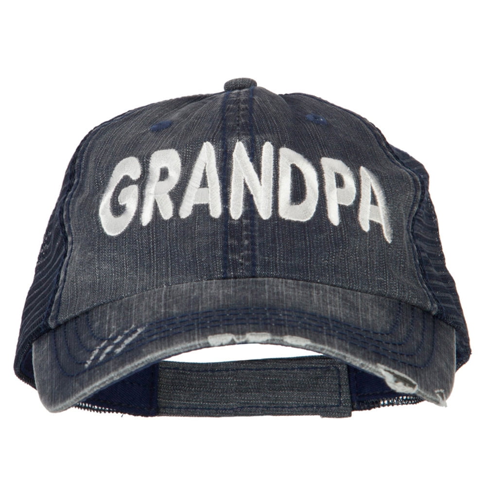 Grandpa Embroidered Low Profile Mesh Cap - Navy OSFM - Walmart.com