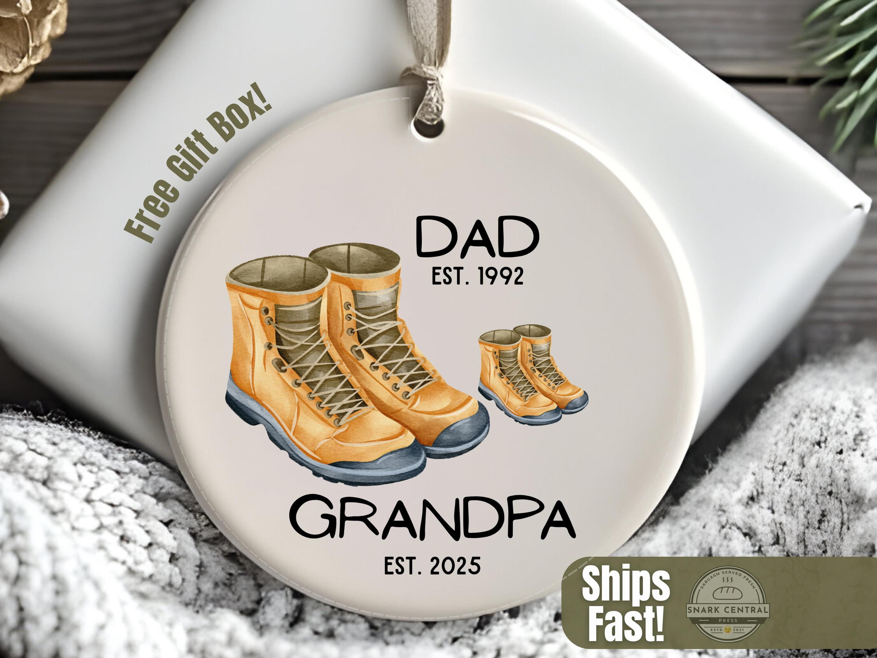 Grandpa Established Ornament, Dad Promoted To Granddad, Paw Paw, Papa ...