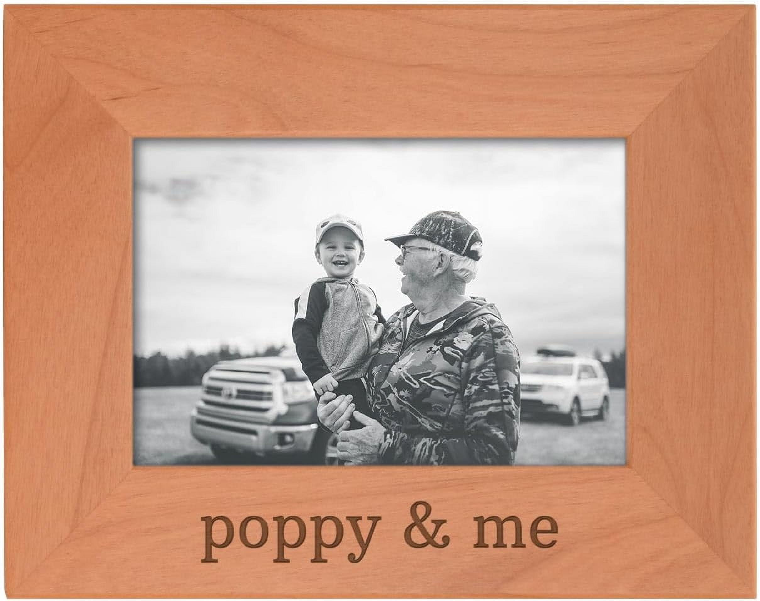 Grandpa Gift Poppy and Me Grandchild Natural Wood Engraved 4x6 ...
