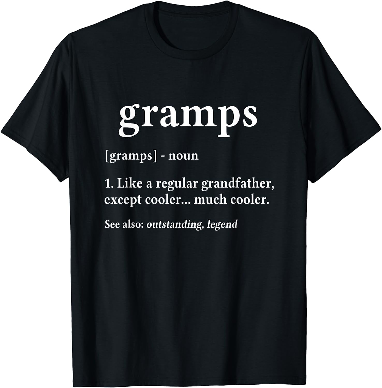 Grandpa Gift for Gramps - Fathers Day Birthday Gift Idea T-Shirt Black ...