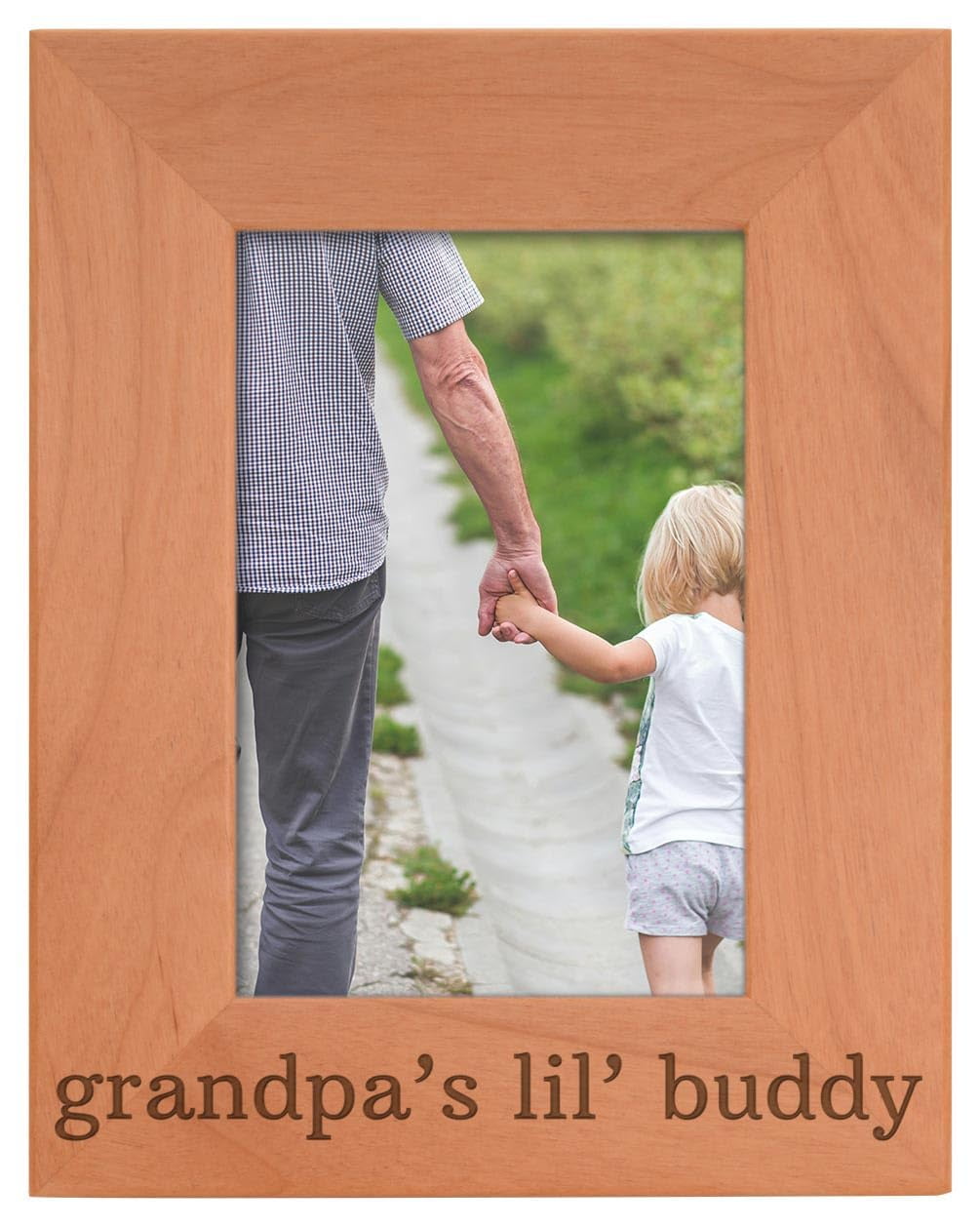 ThisWear Grandpa Grandson Frame Grandpa's Lil' Buddy Natural Wood ...