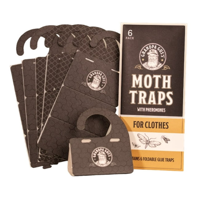 Grandpa Guss Clothes Moth Traps Potent Pheromone Sticky Glue Traps For Case Making And Web