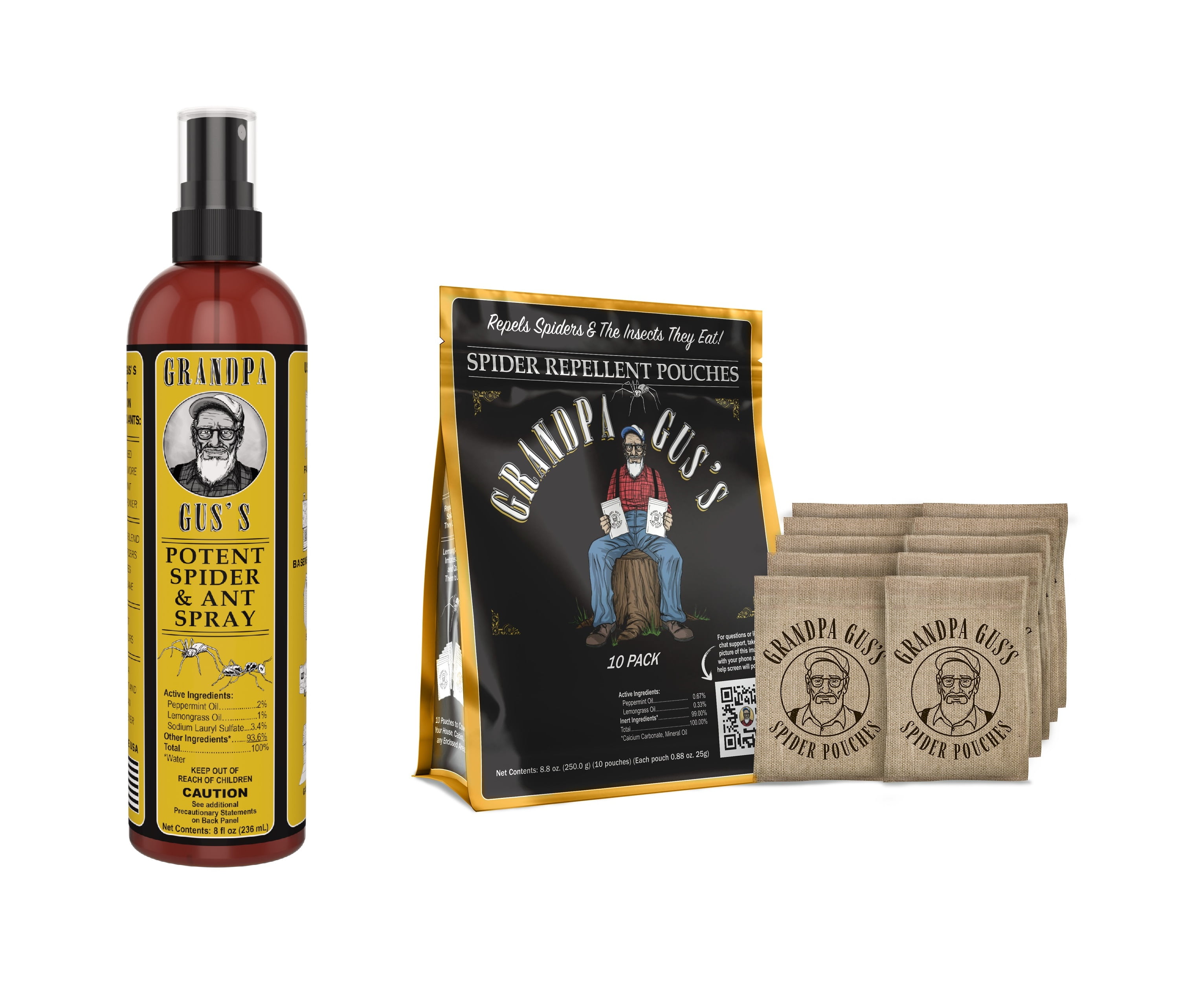 Grandpa Gus's Natural Spider & Ant Repellent Bundle: 10 Lemongrass ...