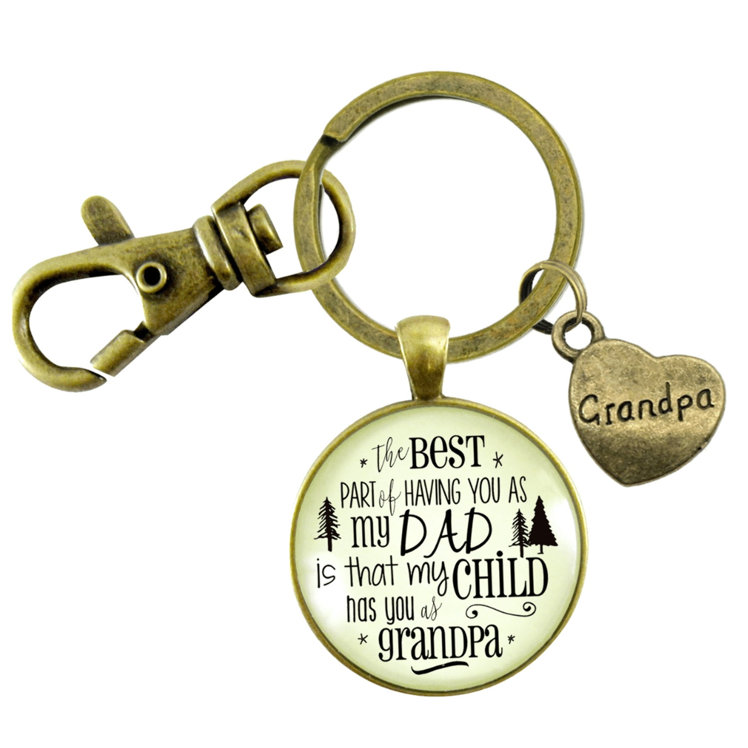 Grandpa Gutsy Goodness Bronze Keychain Dad My Child Has You Grandfather ...
