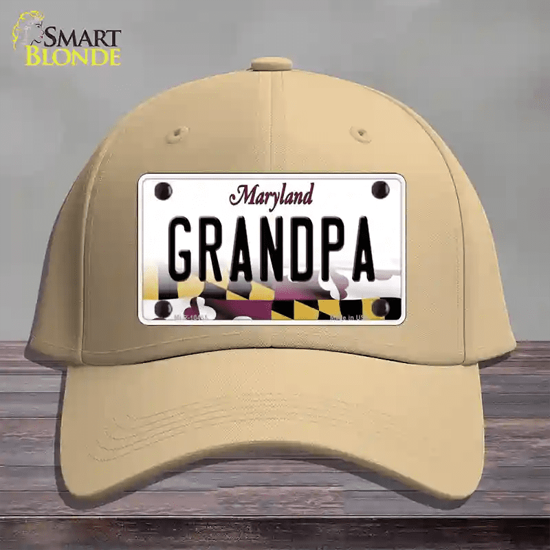 Grandpa Maryland Novelty License Plate Hat Cotton Khaki - Walmart.com