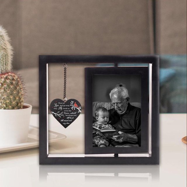 Grandpa Memorial Rotating Photo Frame, Cardinal Design, Loss of Grandpa ...