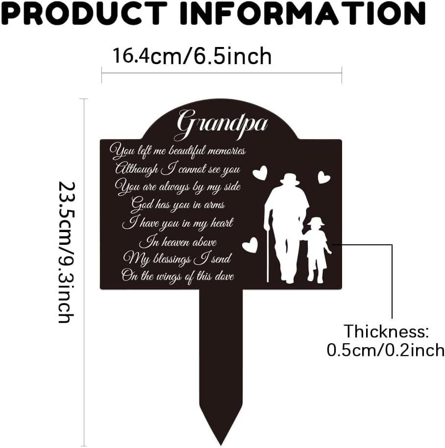 Grandpa Memorial Stakes Plaque Grave Cemetery Decorations Remembrance ...