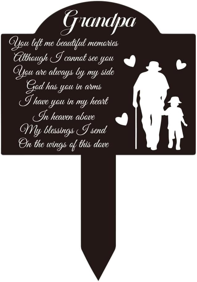 Grandpa Memorial Stakes Plaque Grave Cemetery Decorations Remembrance ...