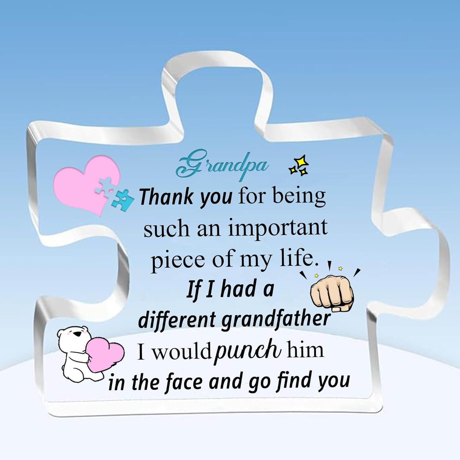 Grandpa Puzzle Shaped Plaques Father'S Day Gifts For Gramps Appreciate ...