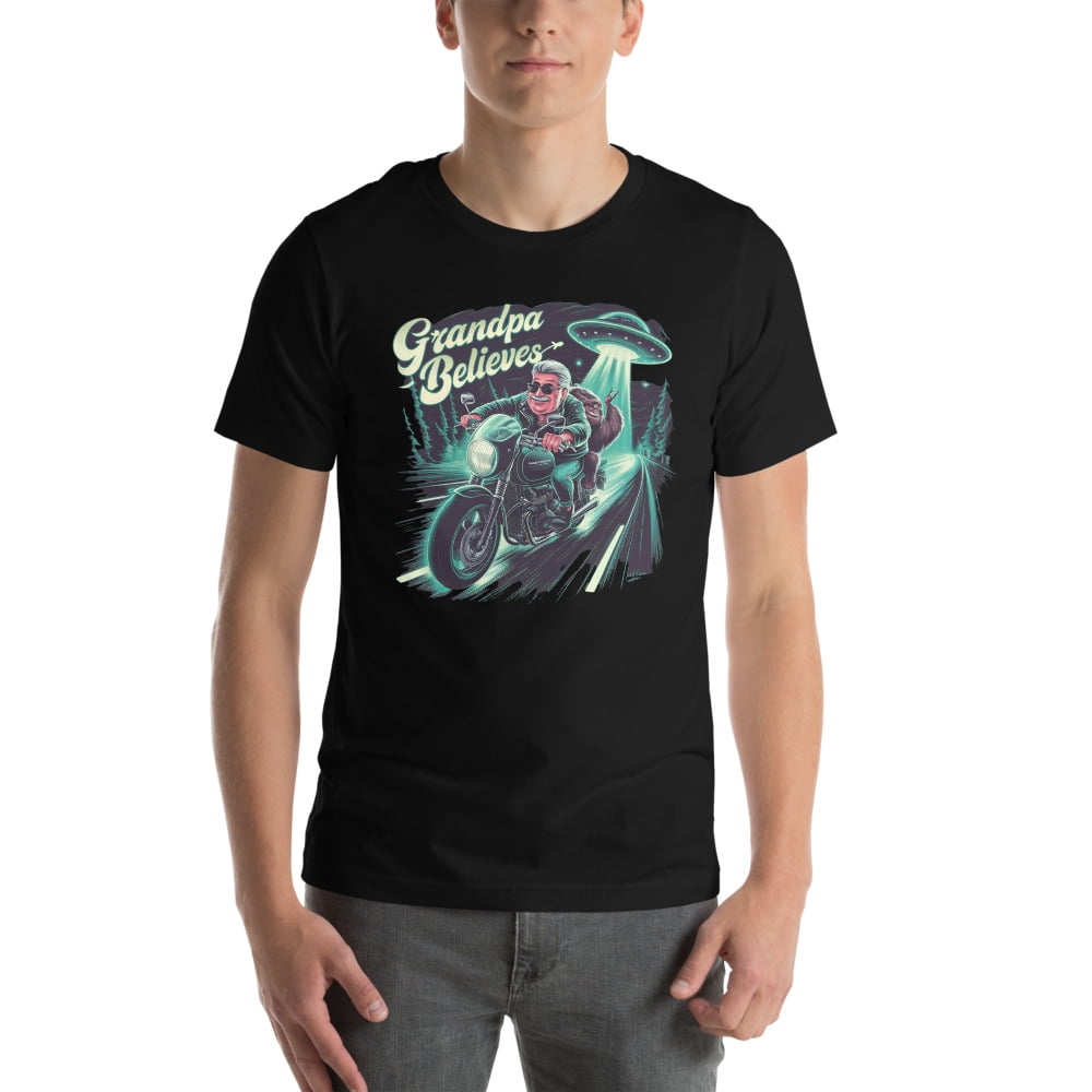 Grandpa Riding Motorcycle with Bigfoot Grandad Shirt (M) - Walmart.com