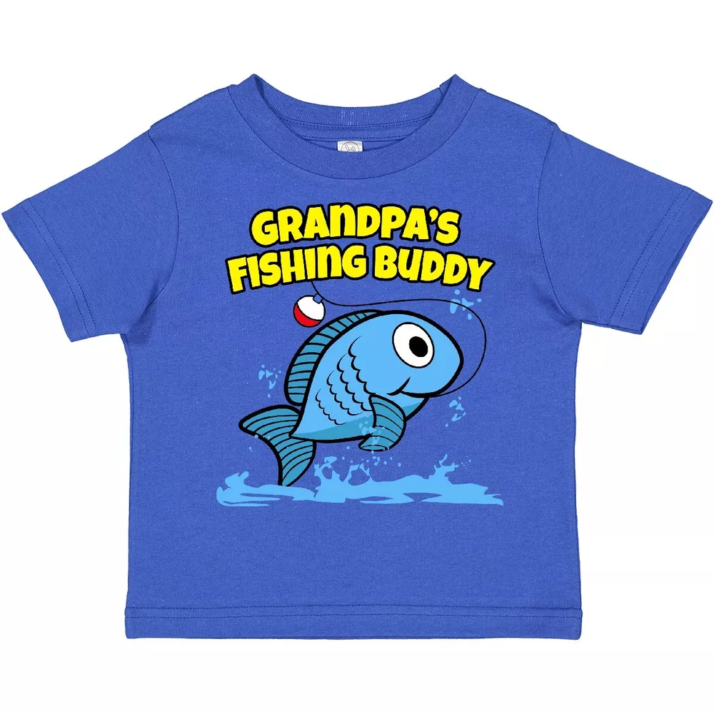 Grandpa'S Fishing Buddy (Blue) Toddler T-Shirt Grandpa Fish Cute Child ...