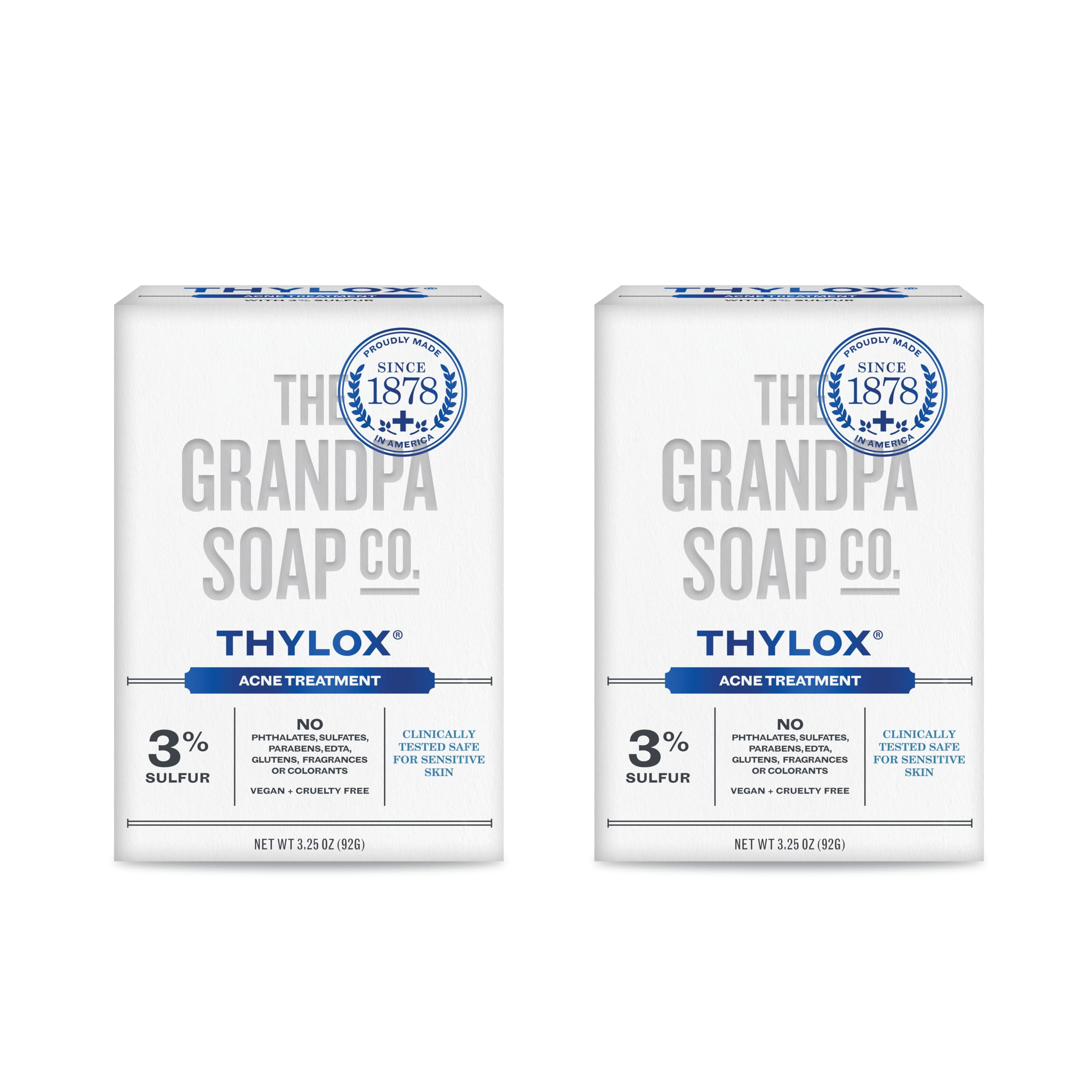 The Grandpa Soap Co. BCA3 Thylox Acne Treatment Bar Soap - With 3% ...