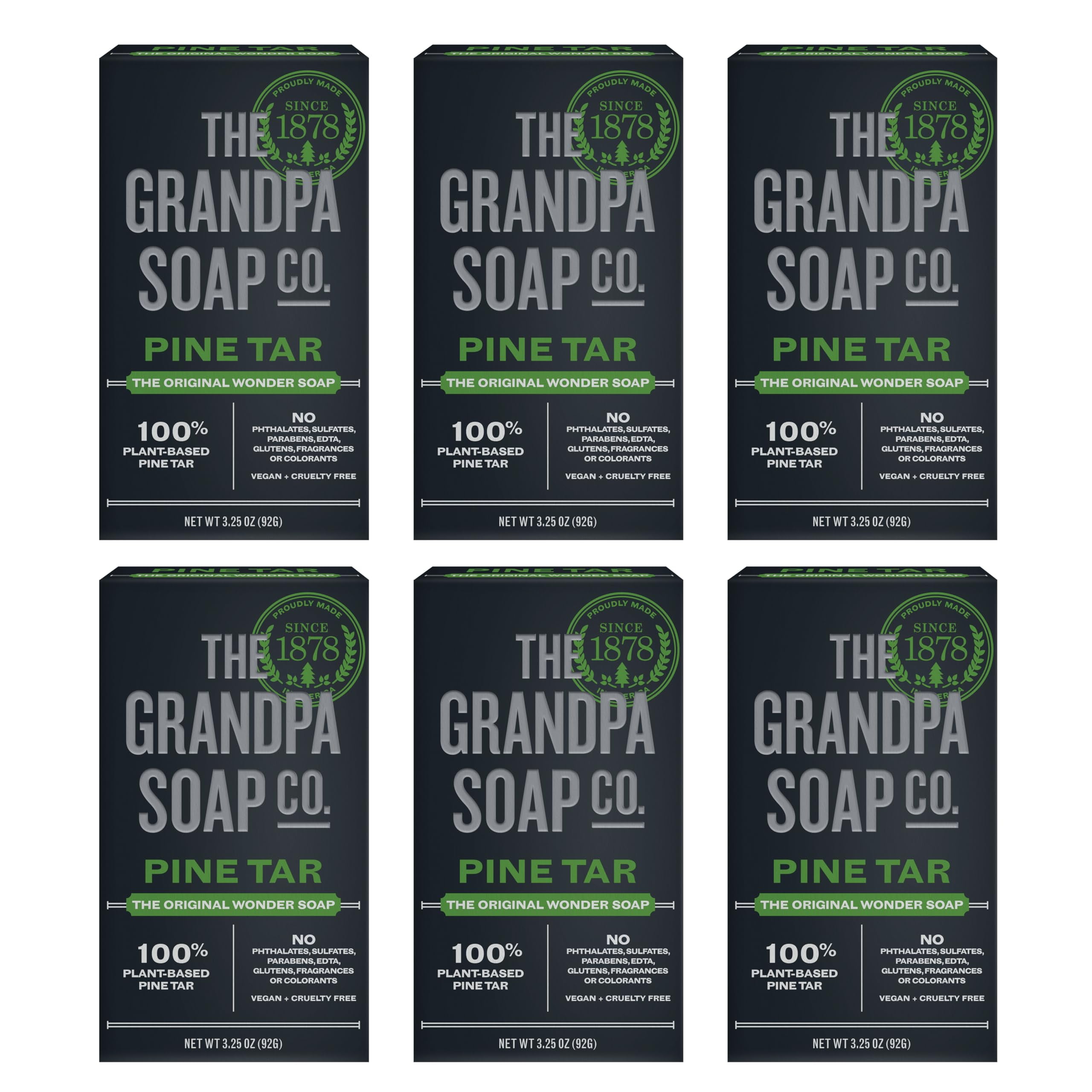The Grandpa Soap Company SBF3 Pine Tar Bar Soap for Men- Made With Pine ...