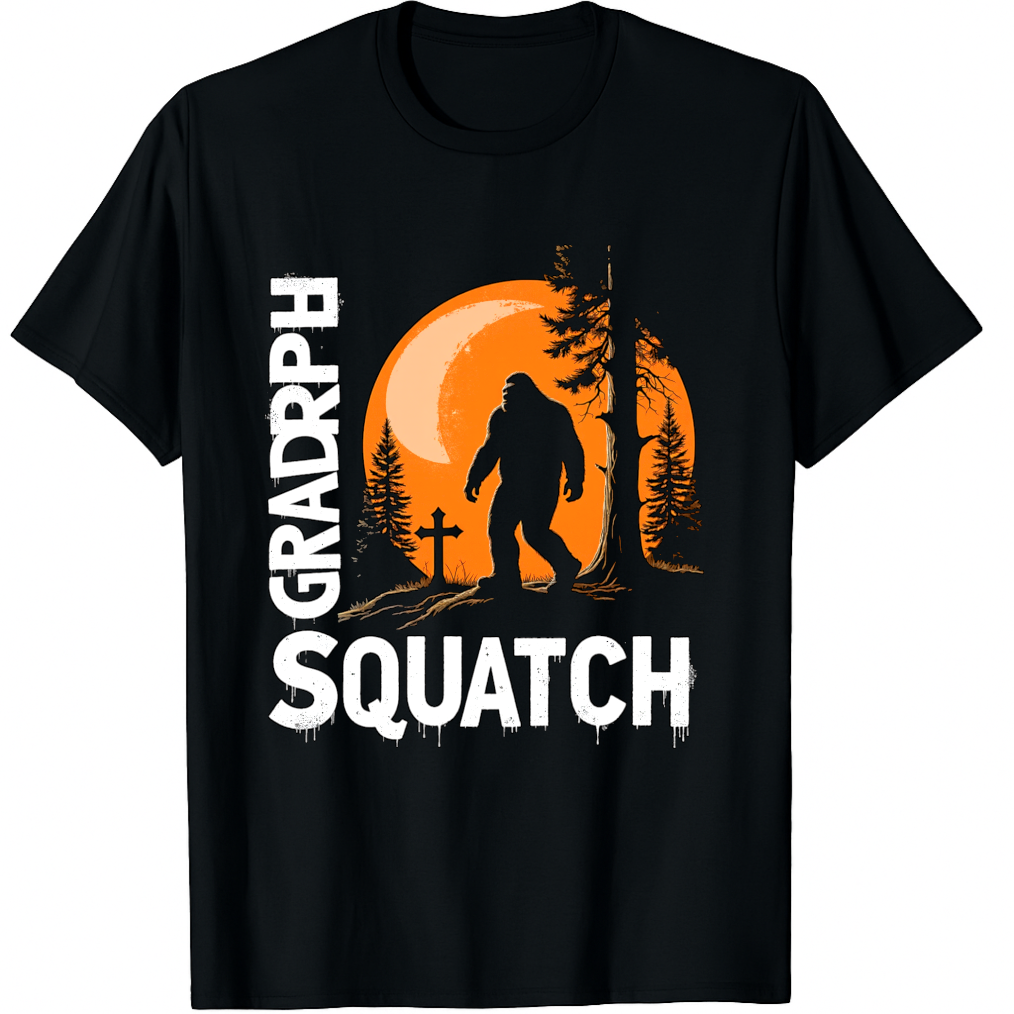Grandpa Squatch Bigfoot Grandpa Sasquatch Graphic Black T-Shirt for Men ...
