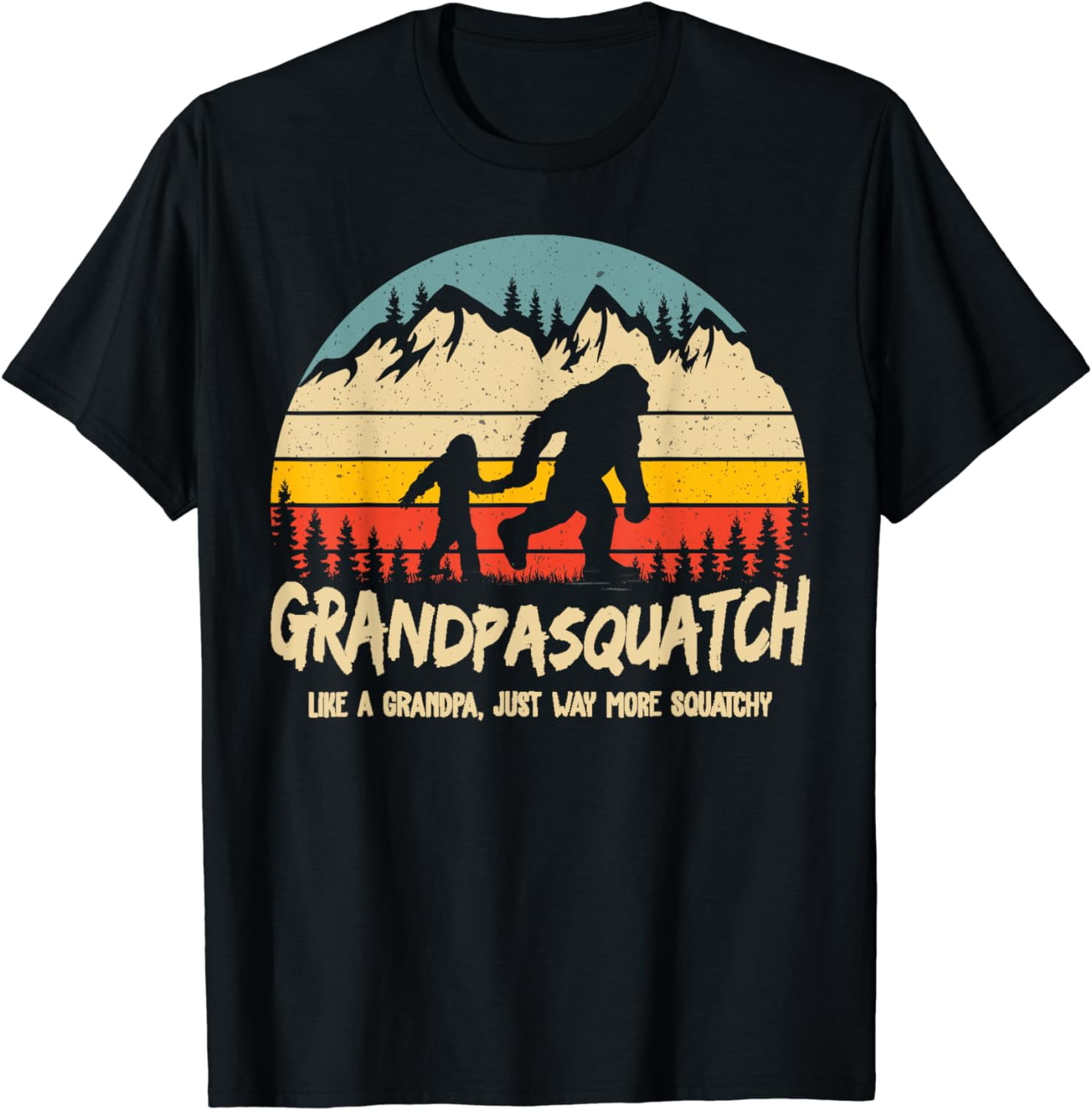 Grandpa Squatch Funny Bigfoot Sasquatch Fathers Day Gift T-Shirt ...