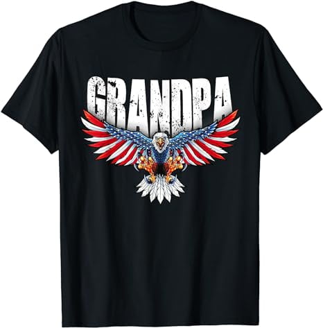 Grandpa Vintage USA Flag Bald Eagle Patriotic 4th of July T-Shirt - Walmart.com