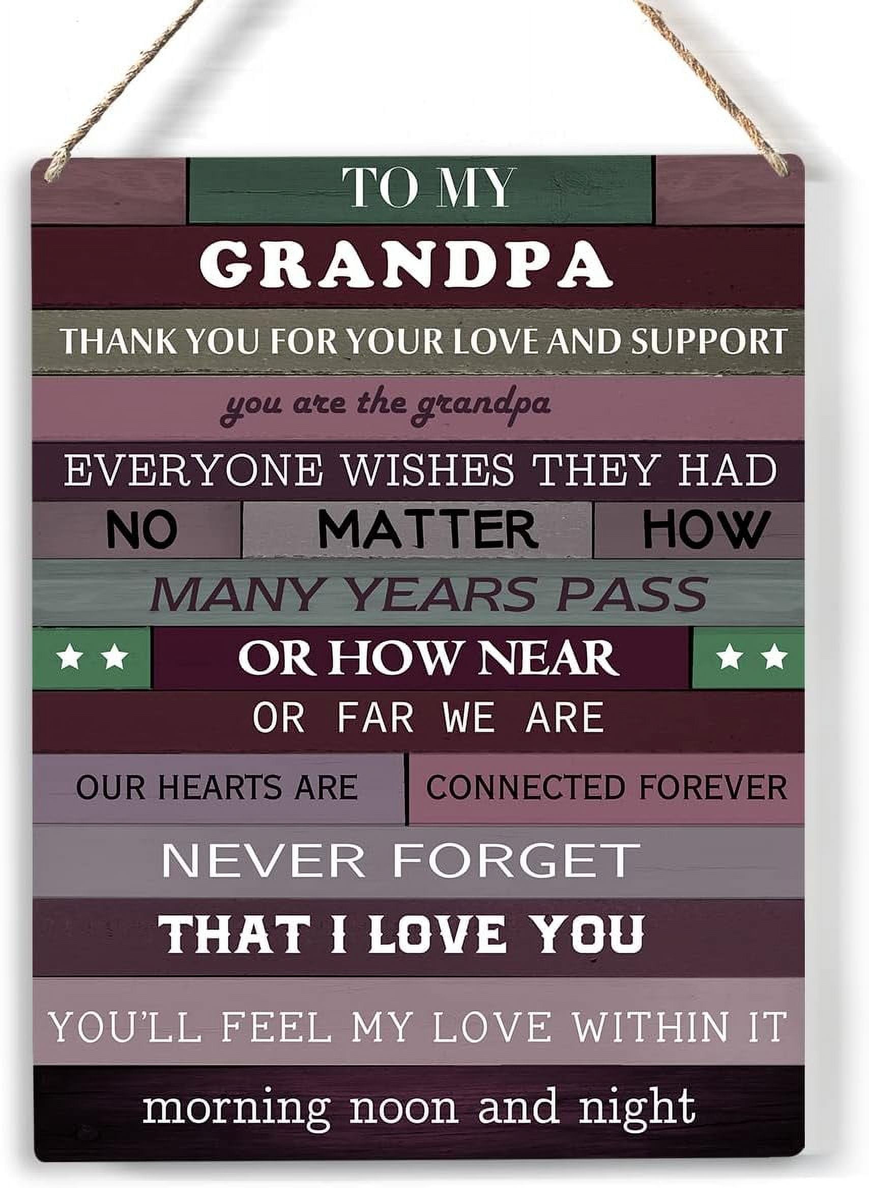Grandpa Wood Sign to My Grandpa Never Forget That I Love You Wooden ...