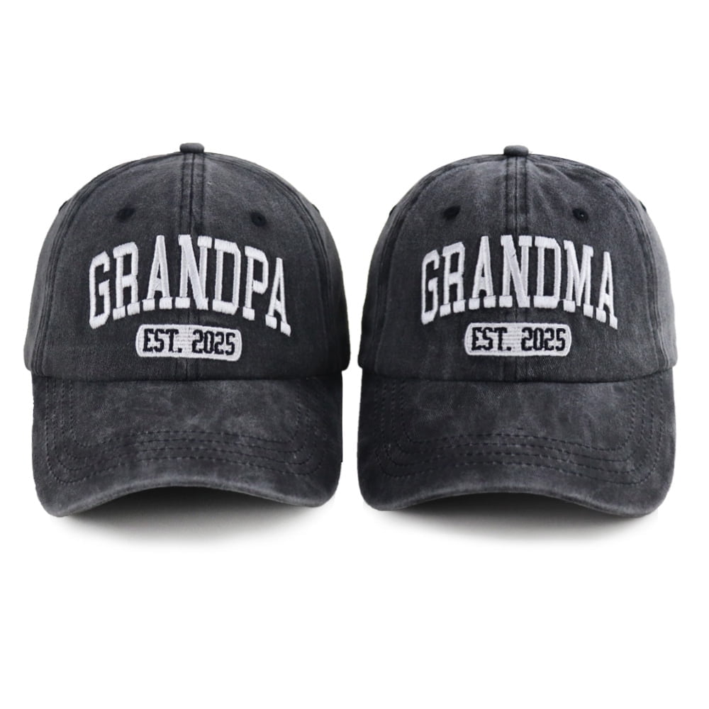 Grandpa and Grandma Est 2025 Hats for Men Women, New Grandparents ...